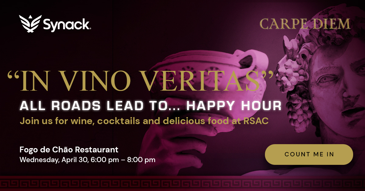 Synack at RSAC 2025: In Vino Veritas Happy Hour